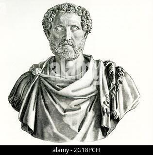 This illustration shows the bust of Antoninus that is housed in the ...