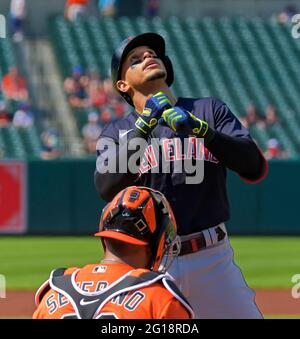 Baltimore Orioles catcher Pedro Severino, in orange, smiles while ...