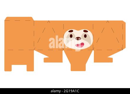 Party favor box sloth design for for sweets, candies, small presents ...