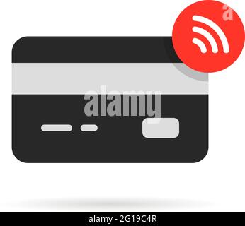 Contactless credit card flat white icons in square backgrounds. 6 bonus ...