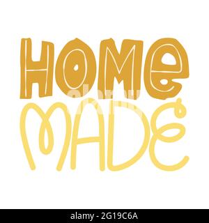 Home made banner design on white background, vector illustration Stock ...