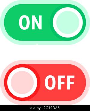 Green On toggle switch button icon symbol. Flat vector illustration ...