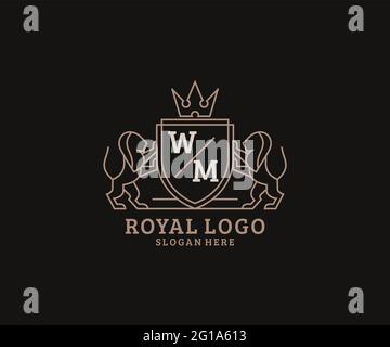 WM Letter Lion Royal Luxury Logo template in vector art for Restaurant ...