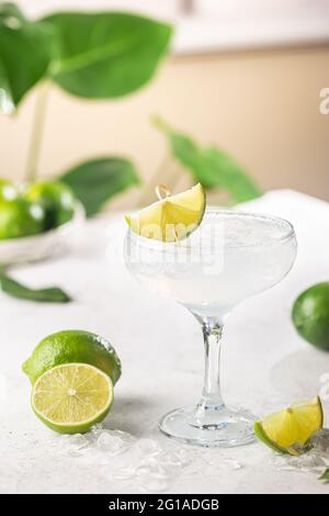 Refreshing Homemade Classic Alcoholic Margarita Cocktail with Lime and ...