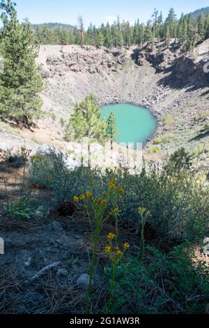 Inyo Craters is a young volcanic crater near Mammoth Lakes in Mono ...