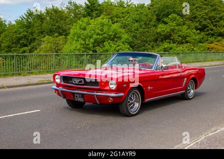 1966 60s sixties red American Ford Mustang 4800 cc convertible ...