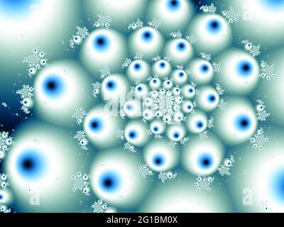 3D-Illustration of a zoom into an infinite mathematical fractal set ...
