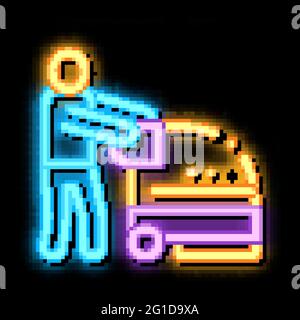 Cleaning Calendar neon glow icon illustration Stock Vector Image & Art ...