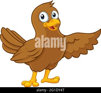 Pigeon Cartoon Dove Bird Pointing With Wing Stock Vector Image & Art ...