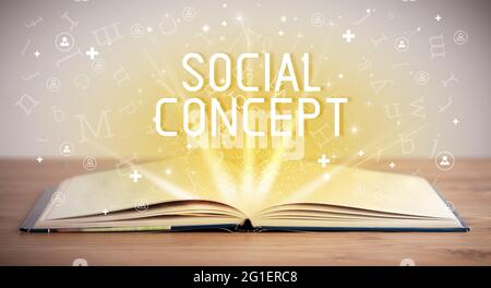 open book, social networking concept Stock Photo - Alamy