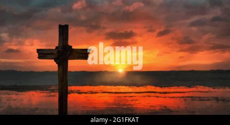 The Bright Fiery Cross Stock Photo - Alamy