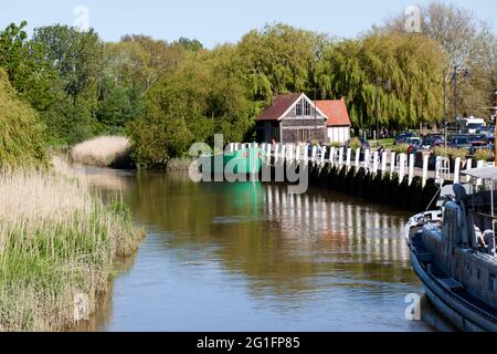 The restored Hull of an old wooden fishing boat being transformed into ...