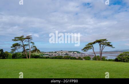 Panoramic View over Appledore village and the Taw Torridge Estuary ...