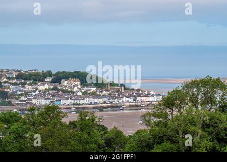 Panoramic View over Appledore village and the Taw Torridge Estuary ...