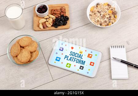 Healthy Tablet Pc compostion, social networking concept Stock Photo - Alamy