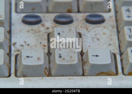 A fragment of a dirty and dusty computer keyboard close-up Stock Photo ...