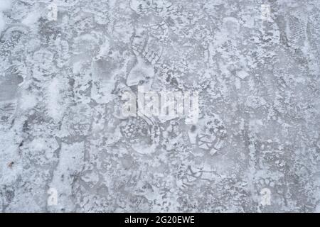 asphalt road covered with ice, slippery road winter Stock Photo - Alamy