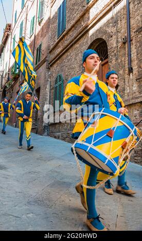 SIENA, ITALY - JUNE 16, 2013: competitions of the flag wavers and the ...