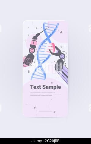 robotic scientist working with DNA robot researcher making experiment ...