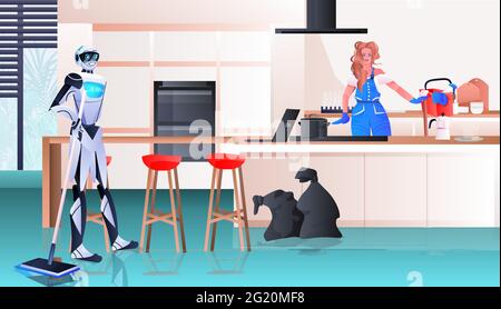 robot cleaner robotic janitor with equipment cleaning living room ...