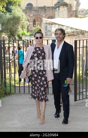 Daniele Liotti with his wife Cristina D'Alberto Rocaspana and daughter ...
