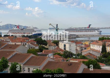 Marseille, France. 1st June, 2021. Carnival Magic cruise ship docked in ...