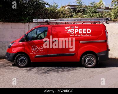 Virgin Media fibre broadband van in south London Stock Photo - Alamy