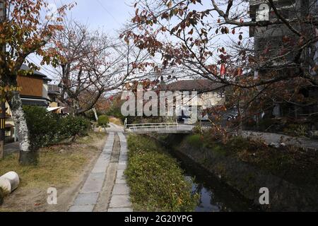 Philosopher's Path with autumn leave in Kyoto Stock Photo - Alamy