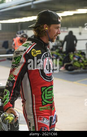 Charles Wright of Belle Vue ‘Bikeright’ Aces during the SGB Premiership ...