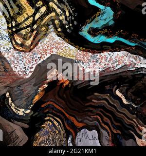 Abstract fluid art. Free flowing pink and gray paint. Marble background ...