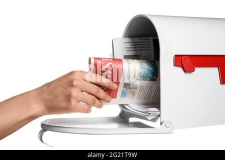 Newspaper carrier delivering newspapers Stock Photo - Alamy