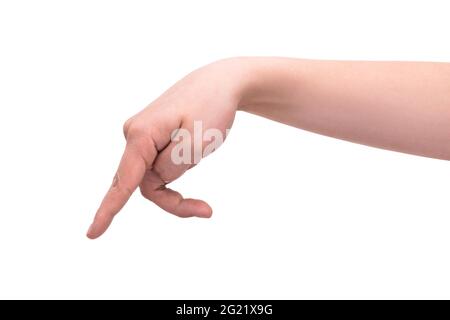 One person's hand points the index finger forward like a pistol ...