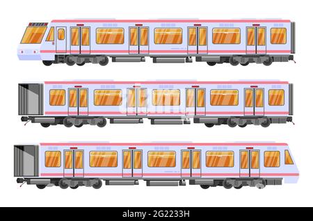 Detailed Underground Train Car Set Isolated Stock Vector Image & Art ...