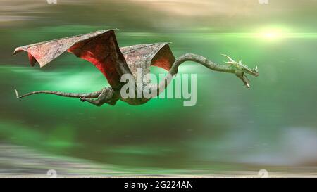 dragon, fast flying magical creature Stock Photo - Alamy