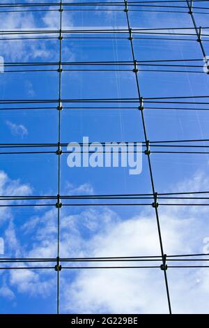 Transparent glasss windows of high tech modern building Stock Photo - Alamy