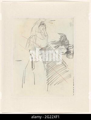 Standing woman, to the right (crossed out), Isaac Israels, c. 1900 ...