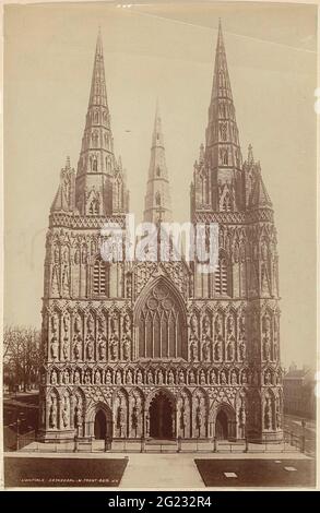 Lichfield Cathedral, an iconic structure in Staffordshire, England, is ...