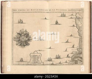 Map of the French coast at Boulogne and Picardy, 1709, 1709 Map of the ...