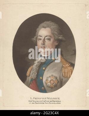 Portrait of Louis Prince of Waldeck. Bust left from Lodewijk Prins van ...