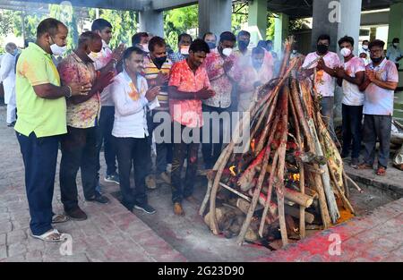 Cremation-ceremony for a passed away Jain-nun Stock Photo - Alamy
