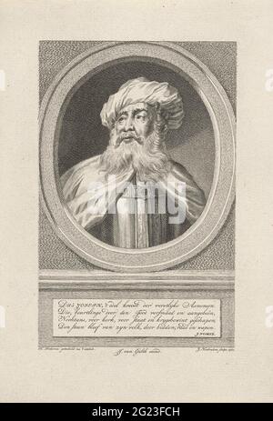 Bust of Flavius Josephus, in an oval. The portrait rests on a plinth on ...