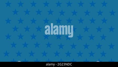 Illustration of multiple rows of blue stars on blue background Stock ...