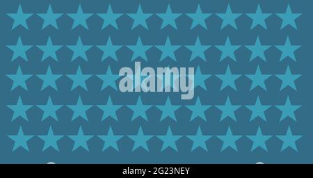 Illustration of multiple rows of blue stars on blue background Stock ...