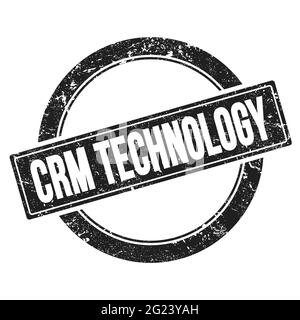 CRM TECHNOLOGY text on black grungy rectangle vintage stamp Stock Photo ...