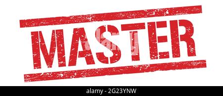 MASTER red grungy rectangle stamp sign Stock Photo - Alamy