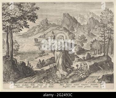 Third day of creation God created land and seed-bearing plants and ...