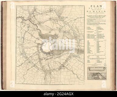 Siege of Menen, 1706 Le plan de Menin, et ses environs flat ground of ...