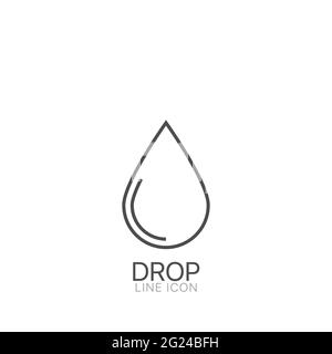 Water drop outline vector icon Flat droplet logo shapes collection ...