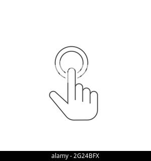Finger pressing a button - hand outline Stock Vector Image & Art - Alamy