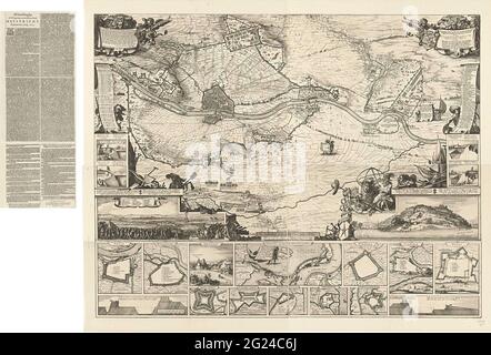 Large map of the Maastricht siege, 1632; Exponging Trajecti Ad Mosam ...